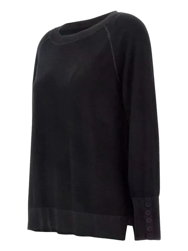 ELENA MIRO` Buttoned-cuff Sweater - Black