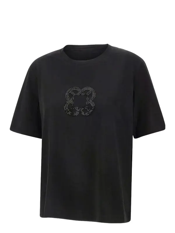 ELENA MIRO` Embellished T-shirt - Black