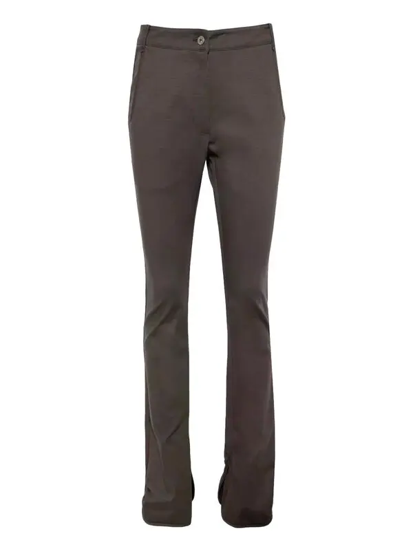 LOW CLASSIC Slit Hem Slim-fit Trousers - Brown