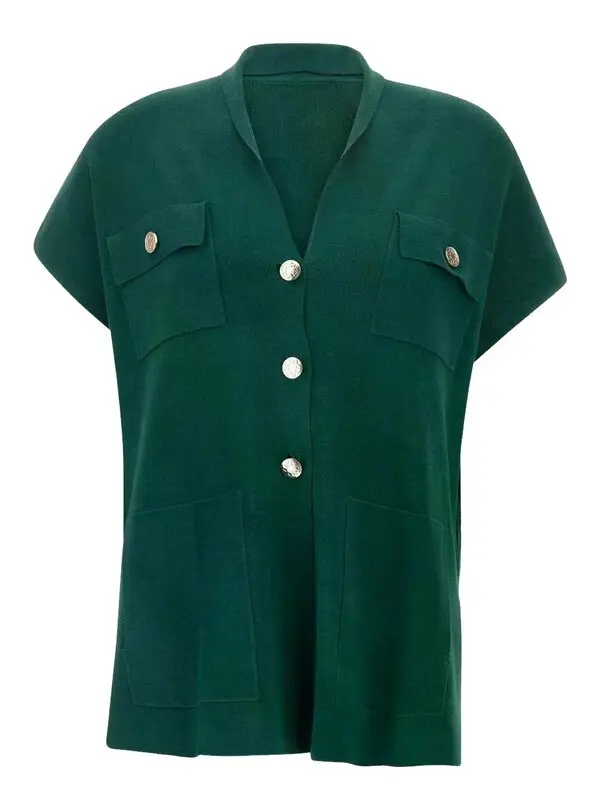 ELENA MIRO` Button-pocket Shirt - Green