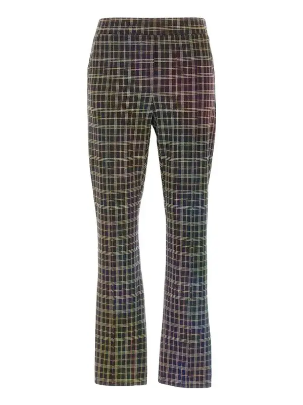 ELENA MIRO` Checked Flared Trousers - Brown
