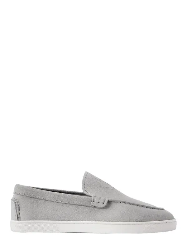 CHRISTIAN LOUBOUTIN Moonboat Suede Loafers - Gray