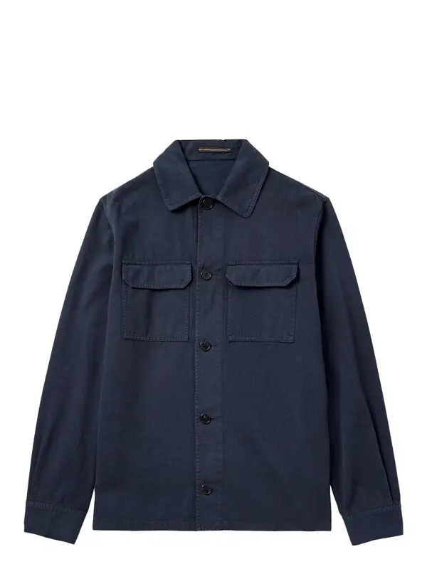 SLOWEAR Incotex Cotton And Cashmere-blend Overshirt - Blue