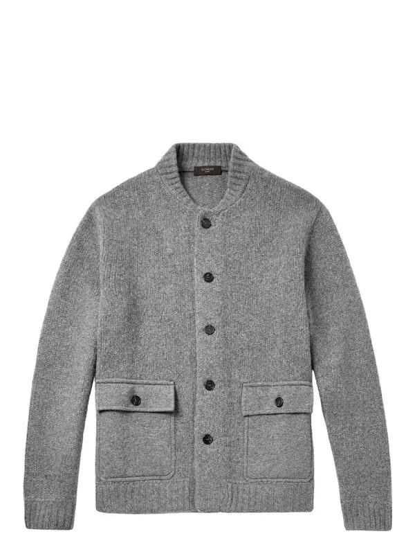 SLOWEAR Incotex Zanone Wool And Cashmere-blend Cardigan - Gray