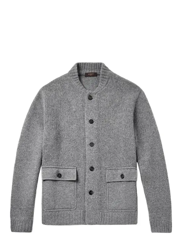 SLOWEAR Incotex Zanone Wool And Cashmere-blend Cardigan - Gray