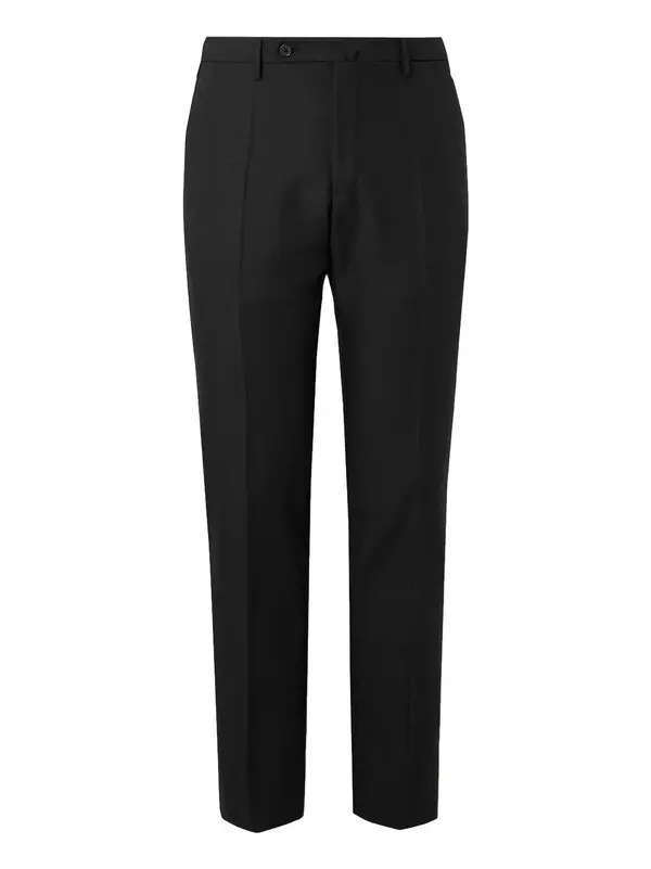SLOWEAR Incotex Slim-fit Wool-mohair Blend Trousers - Black