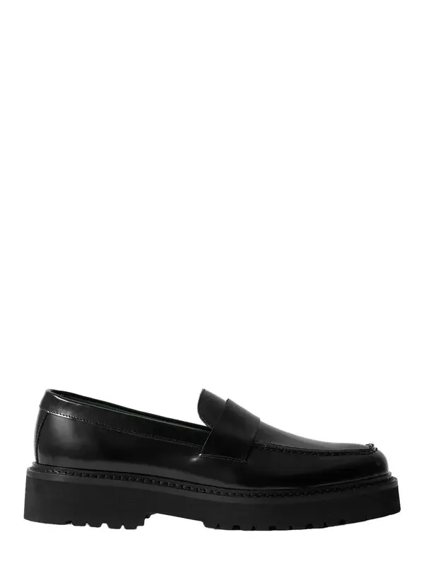 VINNY'S Peeters Glossed-leather Loafers - Black