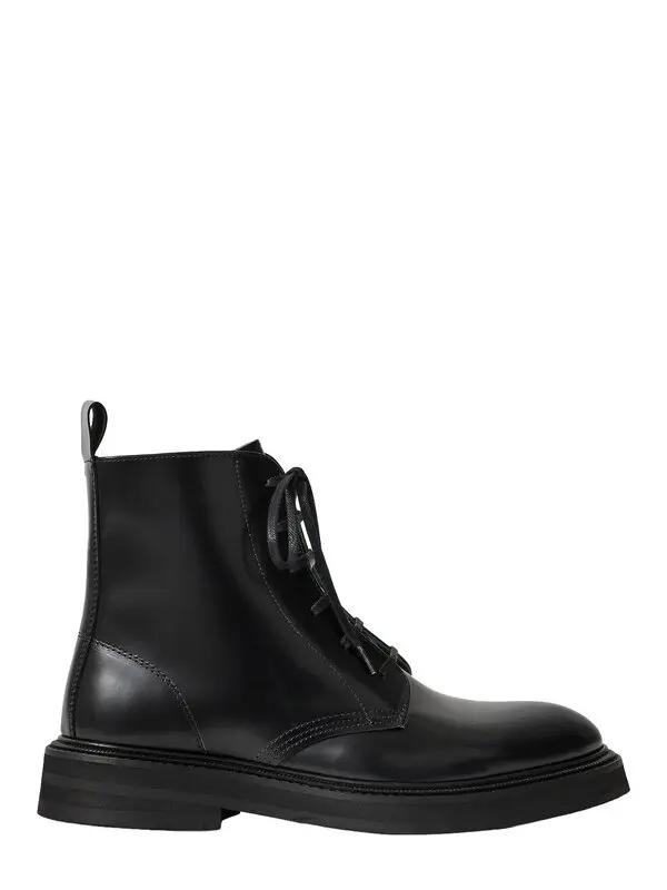 VINNY'S Officer Glossed-leather Boots - Black