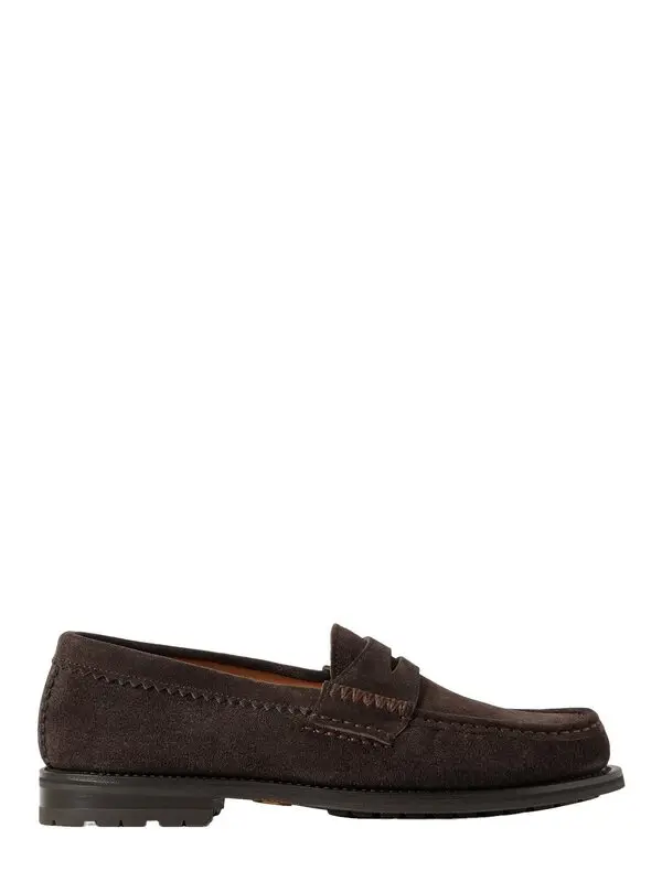 YUKETEN Rob's Suede Penny Loafers - Brown