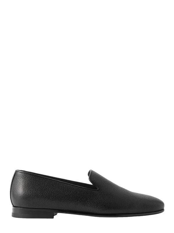 Manolo Blahnik Mario Leather Loafers - Black