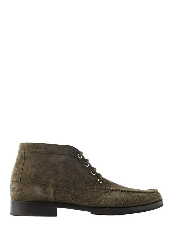 Manolo Blahnik Crosta Rhinebeck Suede Lace-up Boots - Green