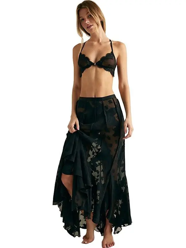 Free People Floral Jacquard Half Slip - Black