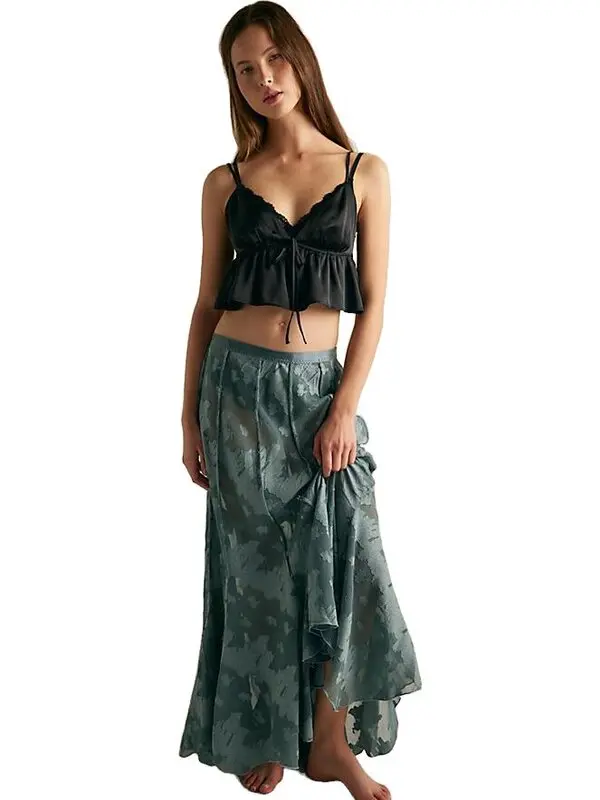 Free People Floral Jacquard Half Slip - North Atlantic