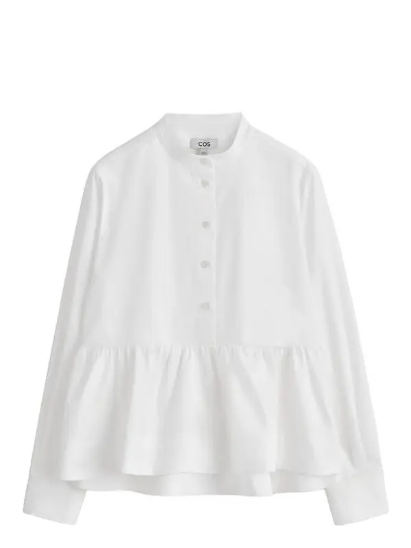 Cos Peplum Cotton Shirt - White