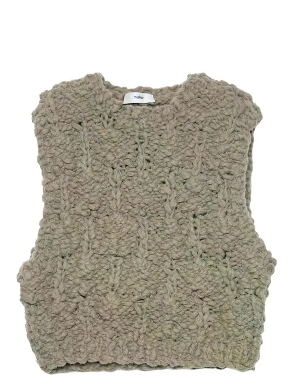 MULLER OF YOSHIOKUBO Textured Knit Vest - Green