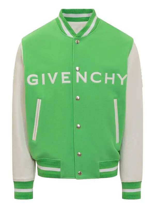 Givenchy Wool And Leather Bomber Jacket - Green