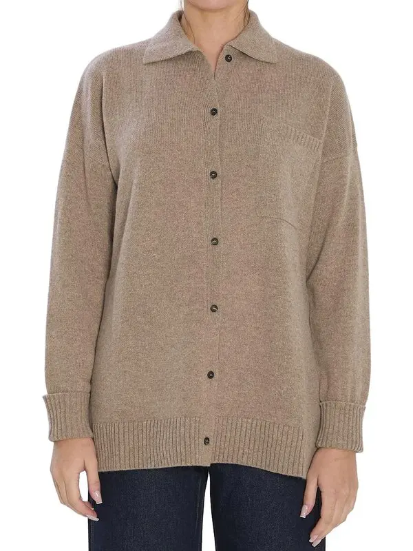 Max Mara Bull Cardigan In Cashmere - Brown