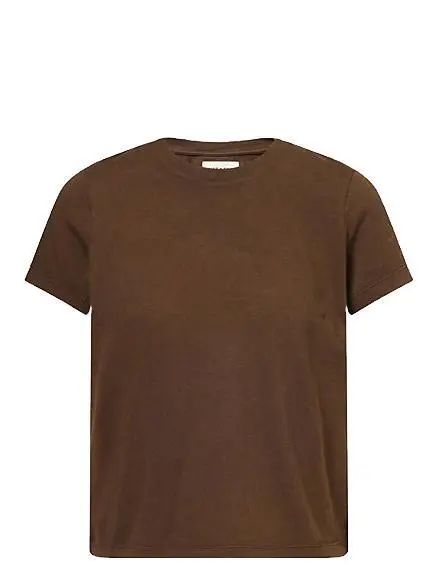 Khaite Emmylou Short-sleeves Cotton-jersey T-shirt - Bark