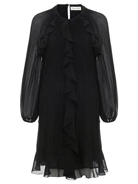 PHASE EIGHT Layla Pleated Woven Mini Dress - Black