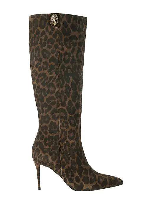 Kurt Geiger Belgravia Suede Heeled Knee-high Boots - Dk.brn Com