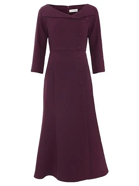 PHASE EIGHT Woven Midi Dress - Burgundy