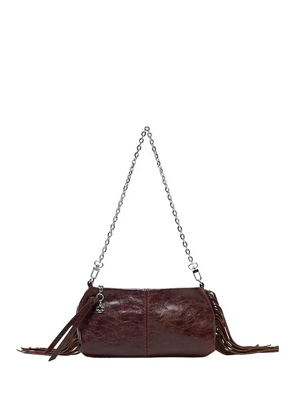 Maje Patent-leather Clutch Bag - Dark Brown