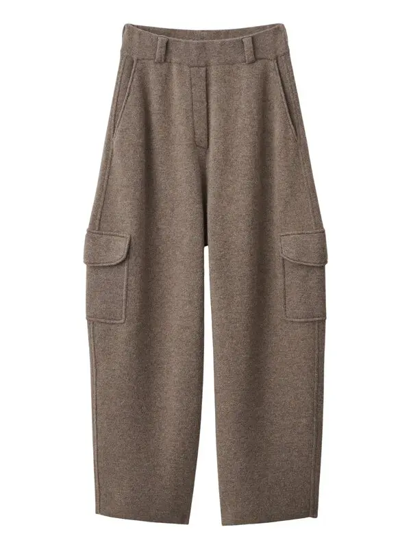 LISA YANG Knitted Cargo Trousers - Truffle