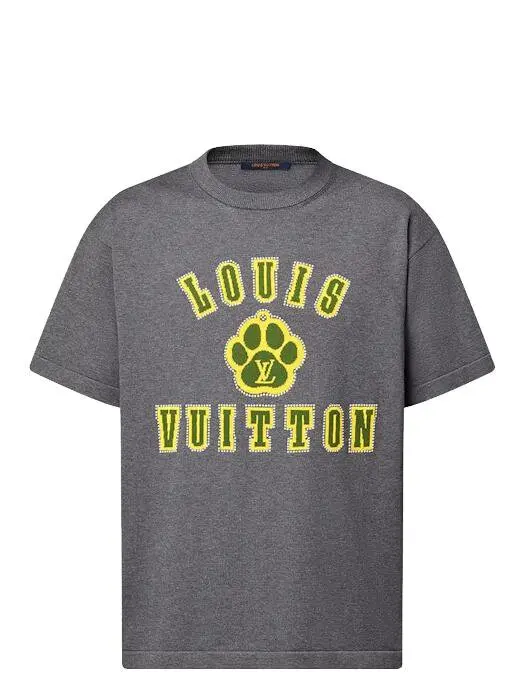 LOUIS VUITTON Embellished Shortsleeved Cotton Crewneck - Gargoyle