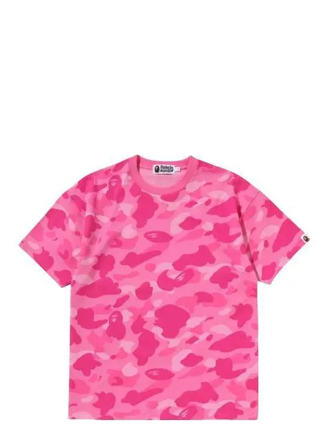 A BATHING APE Camo Big College Tee Shirt - Pink