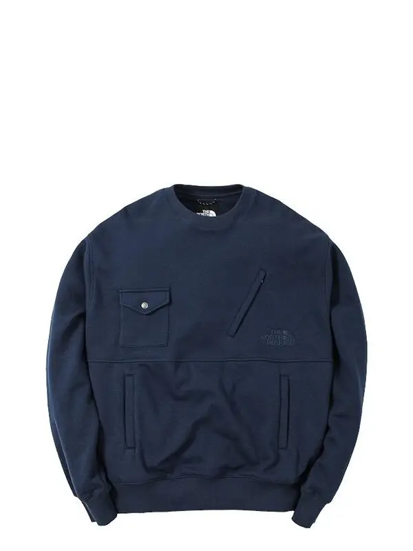 The North Face X Invincible Pocket Crewneck Sweatshirt - Summit Navy Blue
