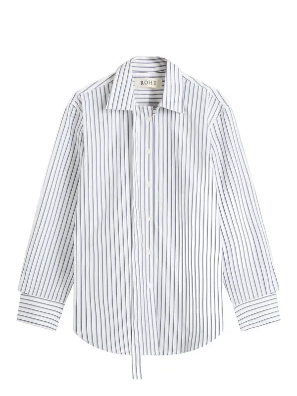 RÓHE Deconstructed Striped Shirt - White/blue Multi Stripe