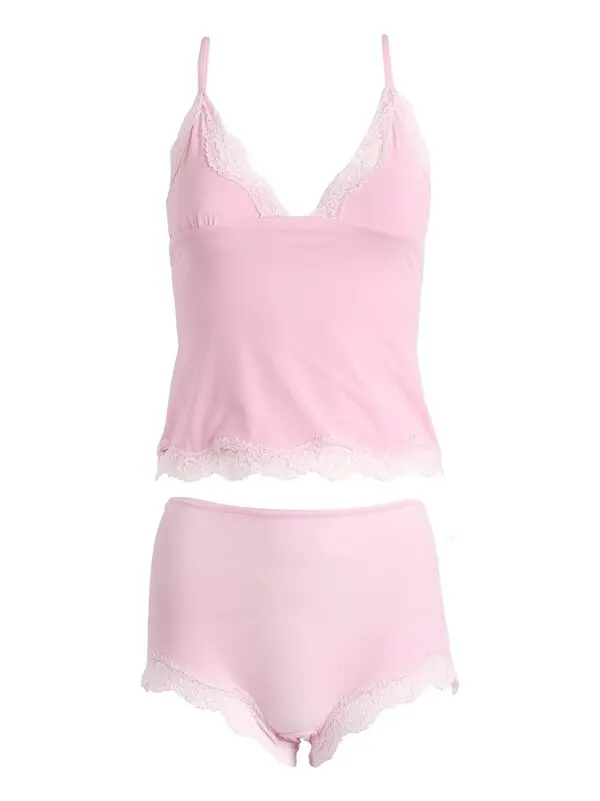 SKIMS Fits Everybody Lace Cami & Boyshort Set - Bubblegum