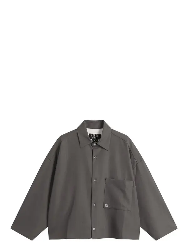 MERELY MADE Cropped Overshirt - Asphalt Grey