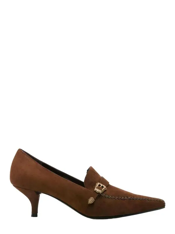 Roberto Festa Suede Kitten Heel Pumps - Brown