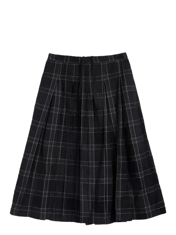 You Must Create Rosetta Plaid Skirt - Black