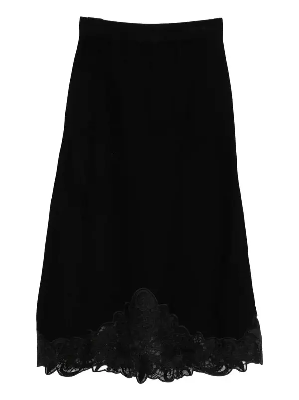 TWINSET Lace Midi Skirt - Black