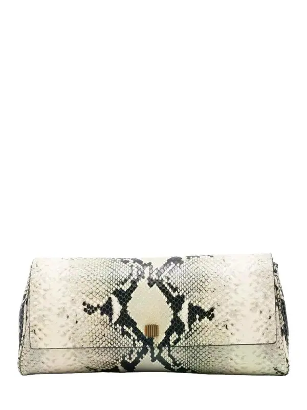 Khaite Snakeskin Flap Clutch - Neutrals
