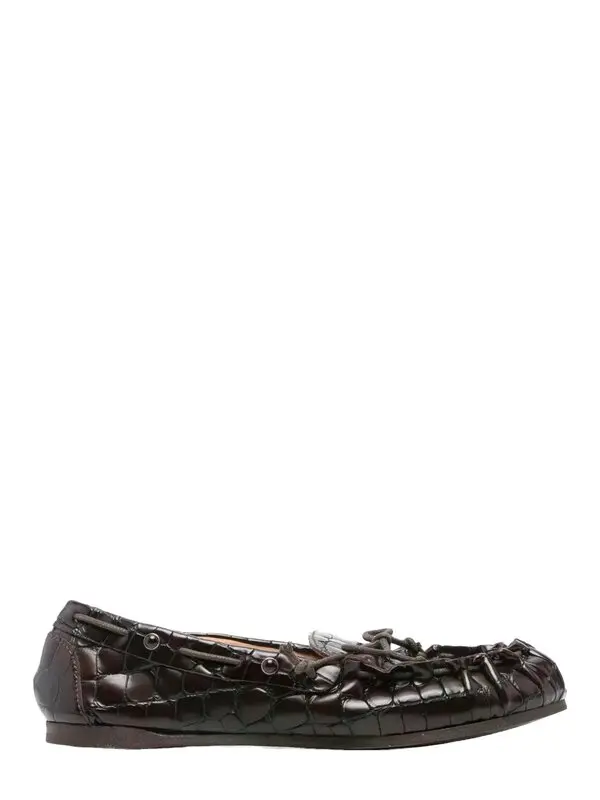 P.a.r.o.s.h Embossed Leather Loafers - Brown