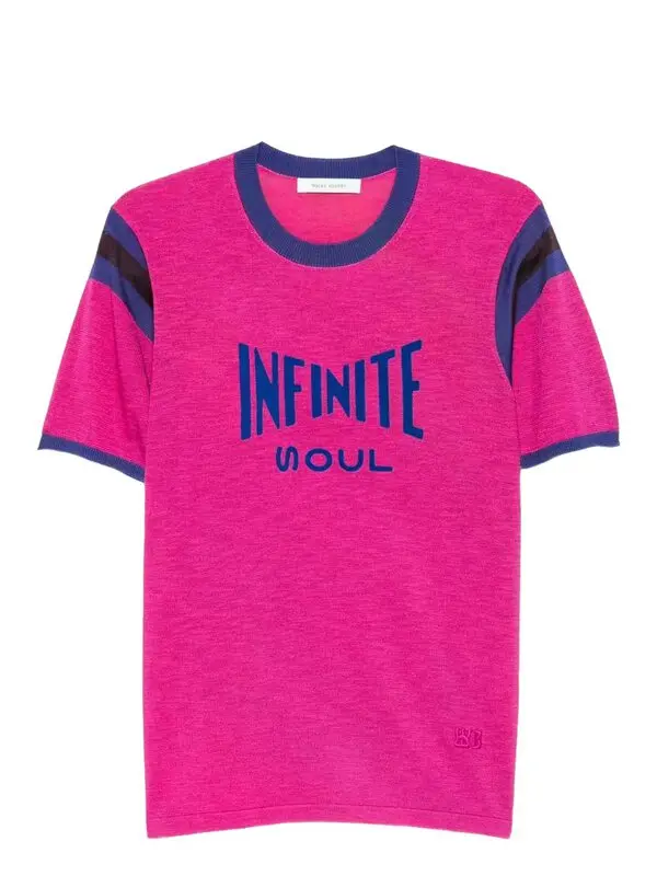 WALES BONNER Infinite Soul-flocked T-shirt - Pink