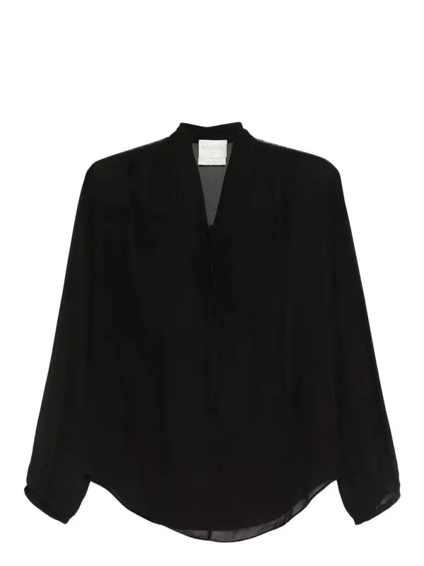 FORTE_FORTE Sheer Blouse - Black