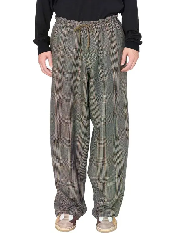 Kolor Checked Drawstring Trousers - Grey