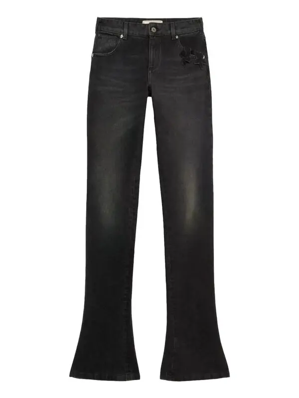Blumarine Butterfly-embellished Flare Jeans - Black