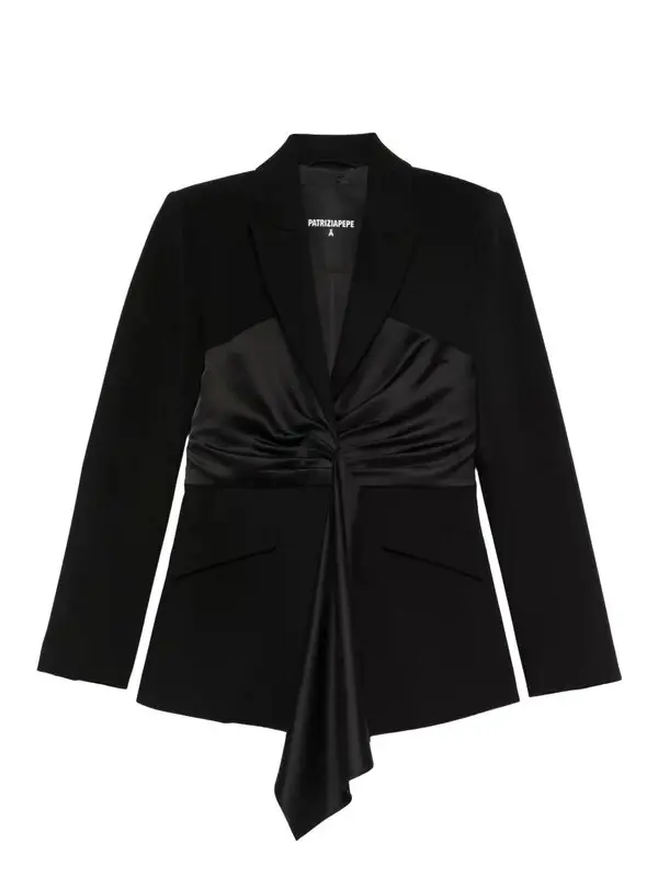Patrizia Pepe Draped Blazer - Black
