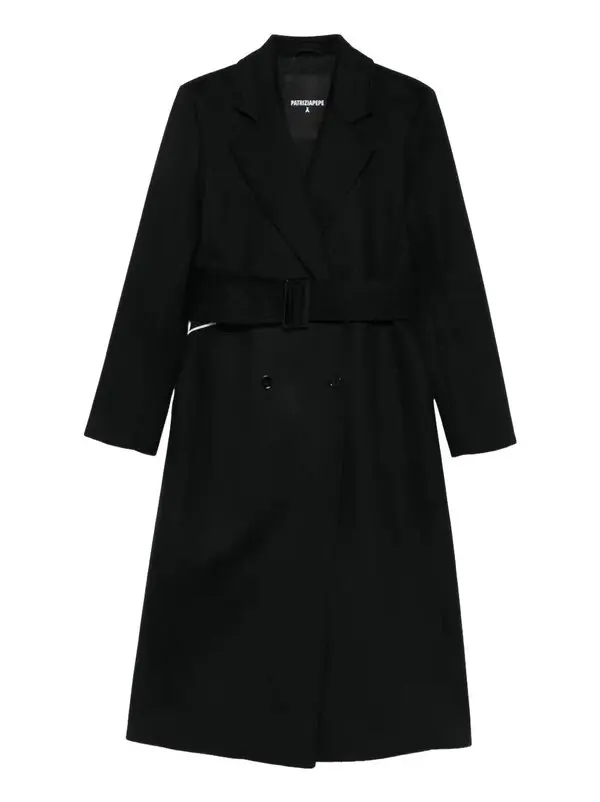 Patrizia Pepe Belted Single-breasted Coat - Black