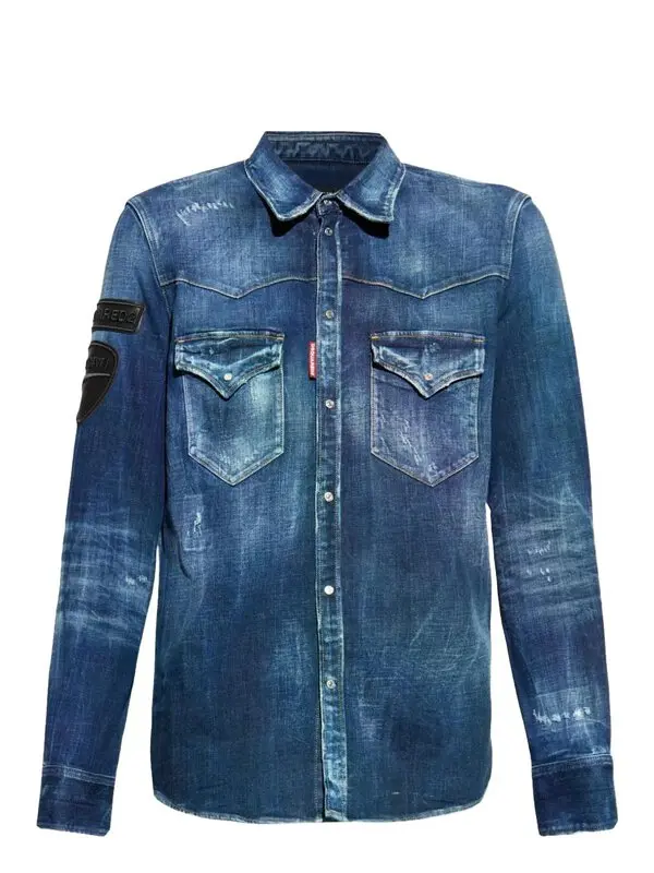 Dsquared2 X Ducati Patch Pocket Shirt - Blue