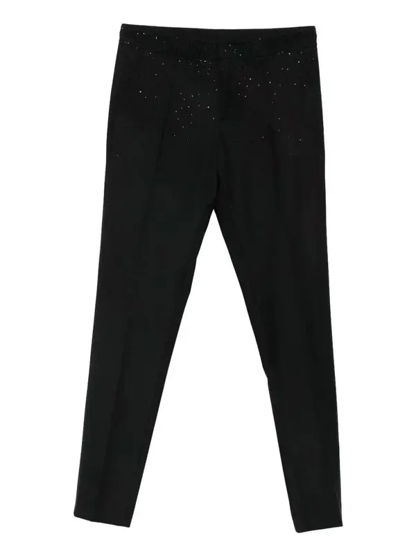 Patrizia Pepe Rhinestone-embellished Trousers - Black