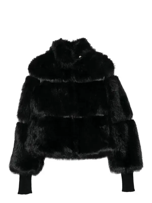 Patrizia Pepe Faux Fur Jacket - Black