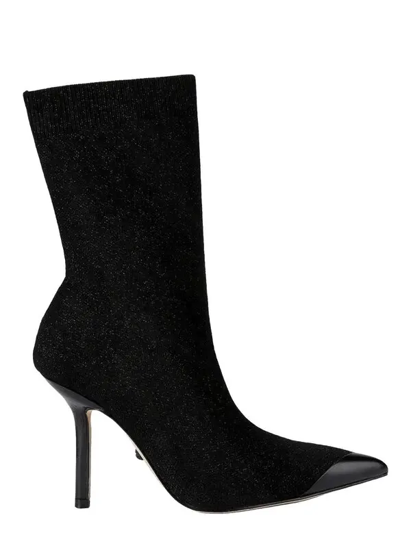 Kurt Geiger 95mm Regent Point Metallic Sock Boots - Black