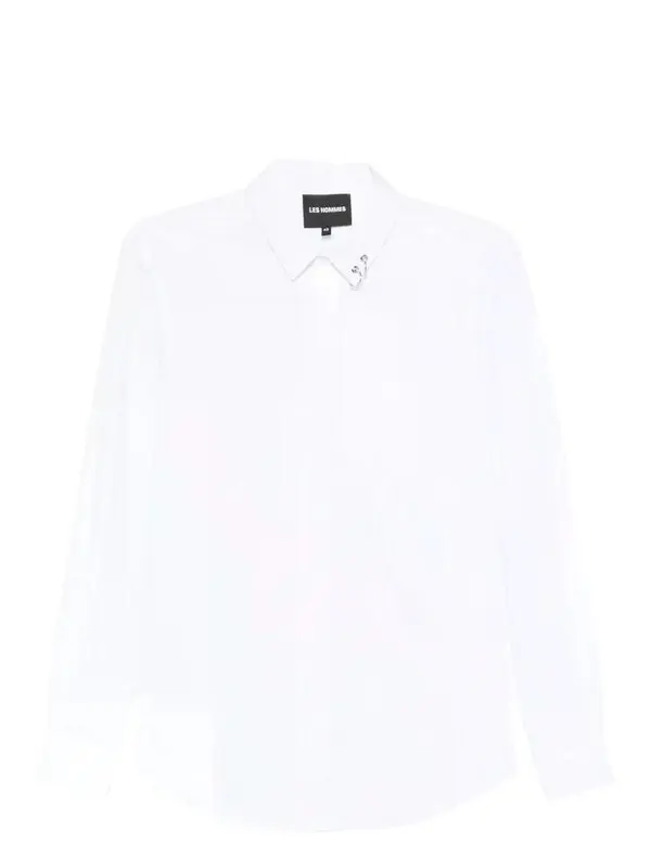 LES HOMMES Eyelet-detail Shirt - White