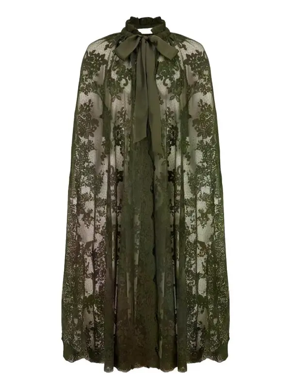 Zimmermann Lace High-neck Cape - Green